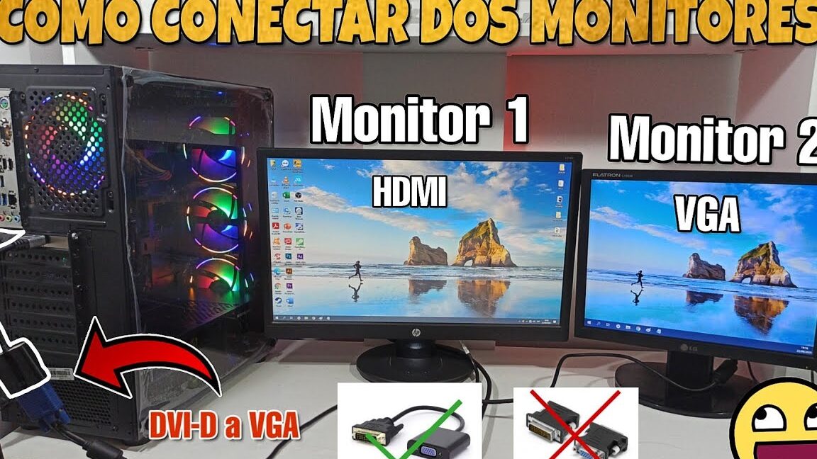 ️Cómo conectar dos monitores a un PC con una sola salida VGA【 ️ ...